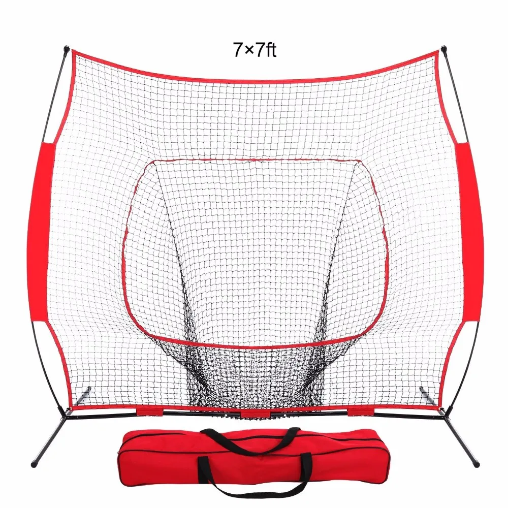7'*7' Baseball Softball Practice Net Hitting Batting Training Net W ...