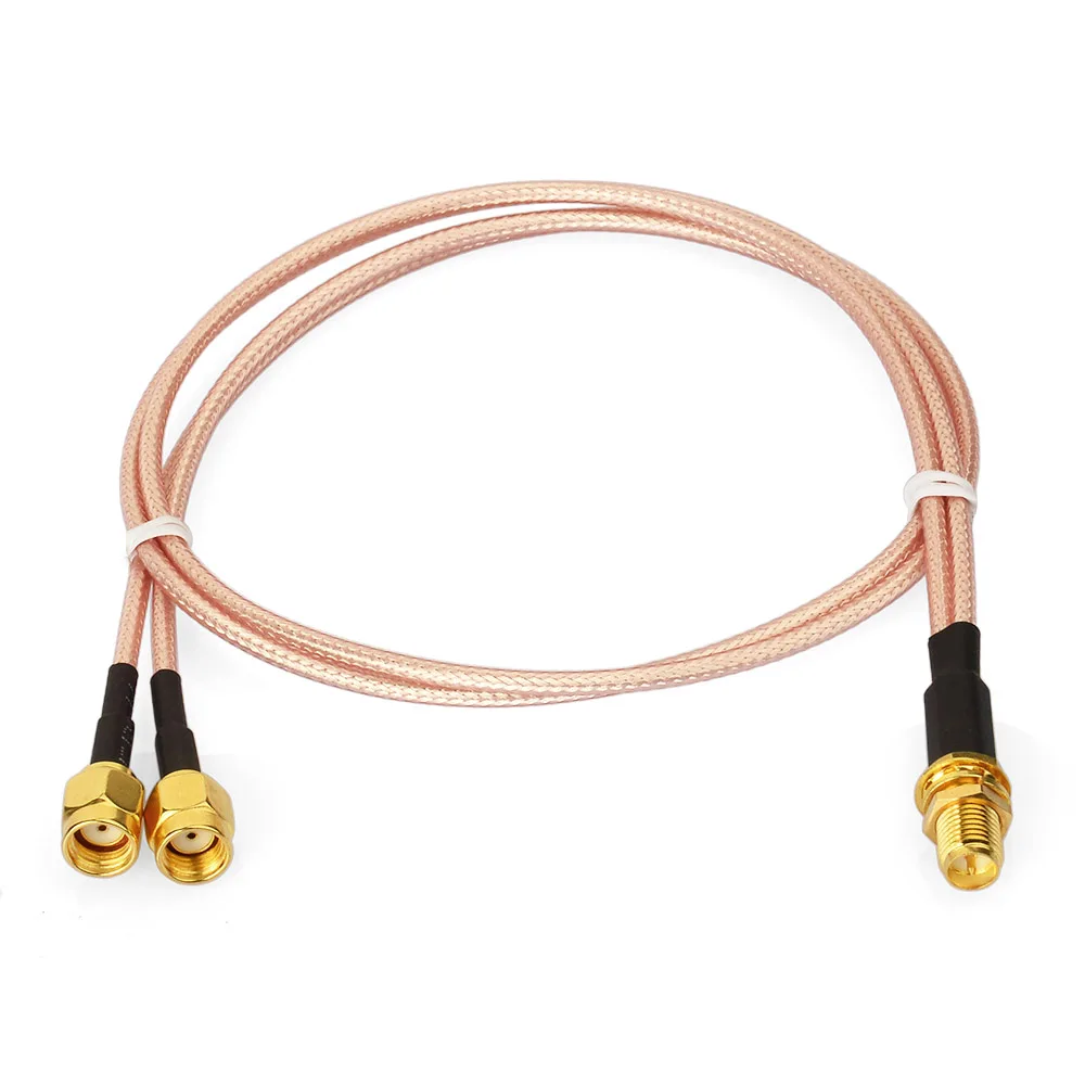 Sma Cable Rp-sma Female Bulkhead To 2xrp-sma Male Rg316 Coax Cable 50cm For Wireless Network ...