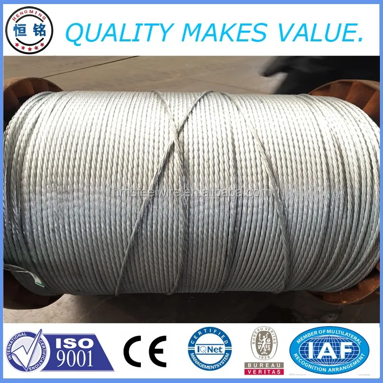Galvanized Steel Messenger Wire 1.5mm Single Core Cable 1x7 Strand Wire ...