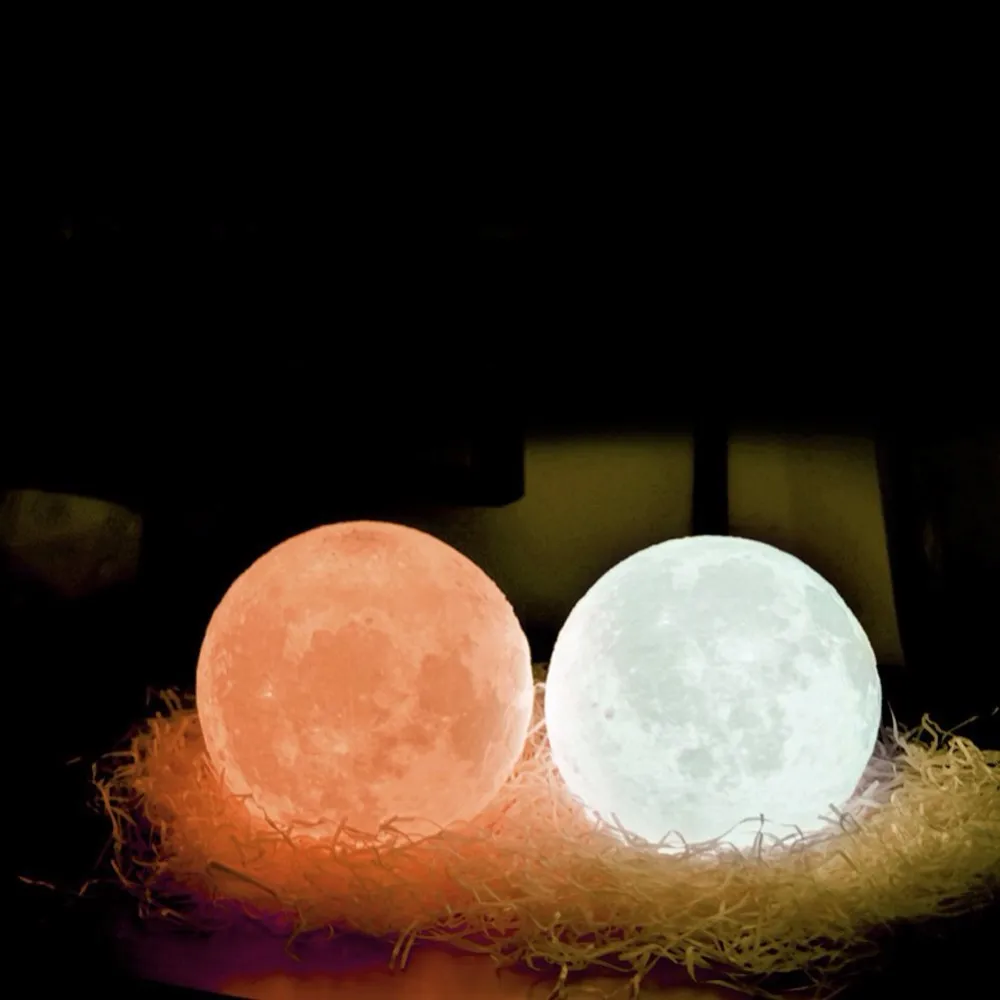 Moon Shape Night Light Led Lamp Touch Sensor Control Rechargeable ...