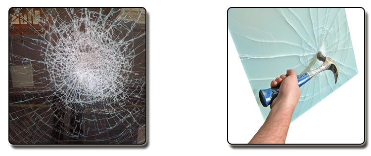 6.38mm S10 Silver Reflective Shatterproof Laminated Glass With Pvb ...