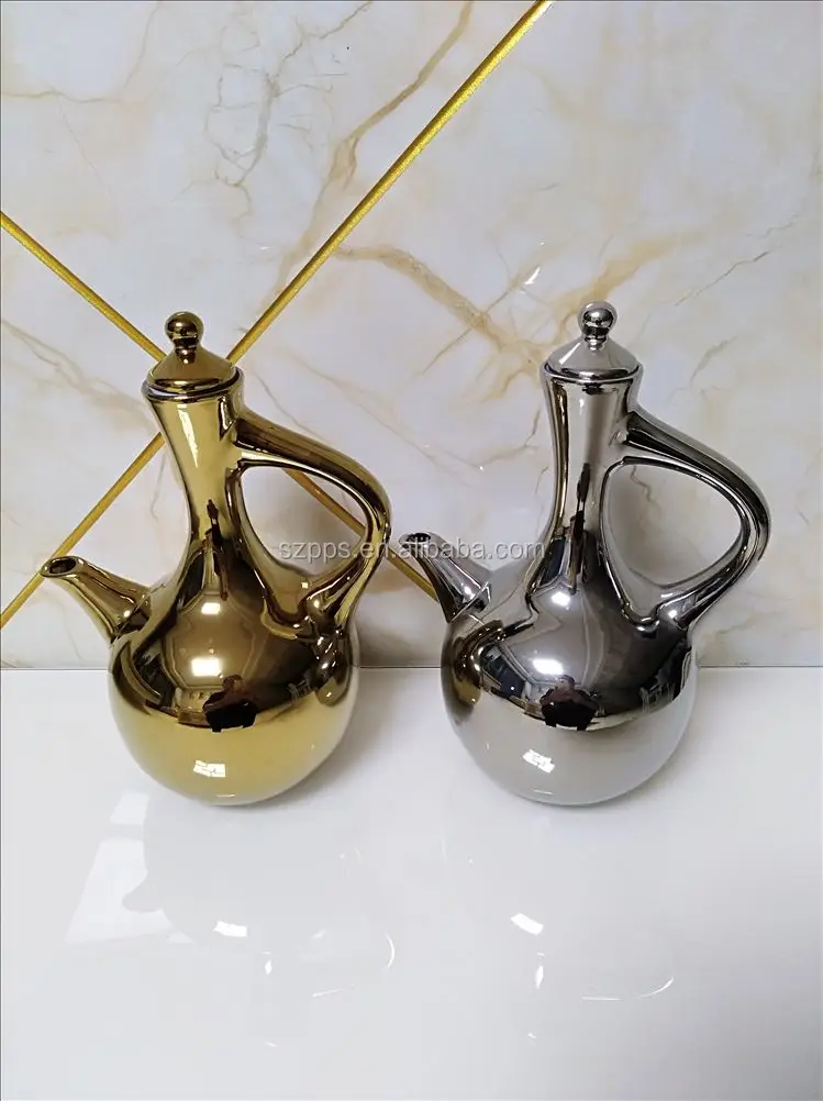 Golden and Silver Jebena Coffee Pot for Ethiopian Coffee Ceremony - Eco ...
