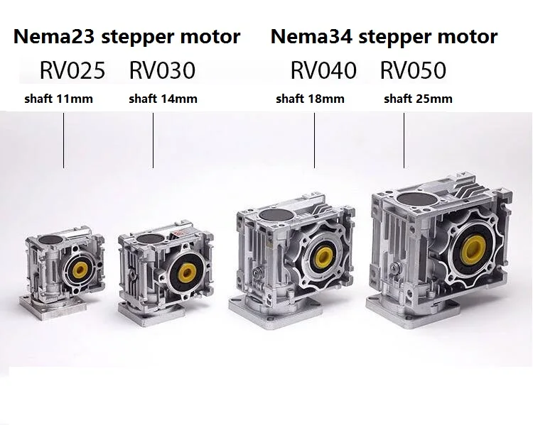 57mm Nema 23 Stepper Motor Rv Worm Gearbox Reduction Stepper Motor 1.8 ...