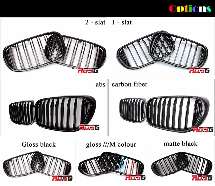 Dual Slat Matt Black Front Kidney Grill For Bmw 7 Series G11 G12 - Buy ...
