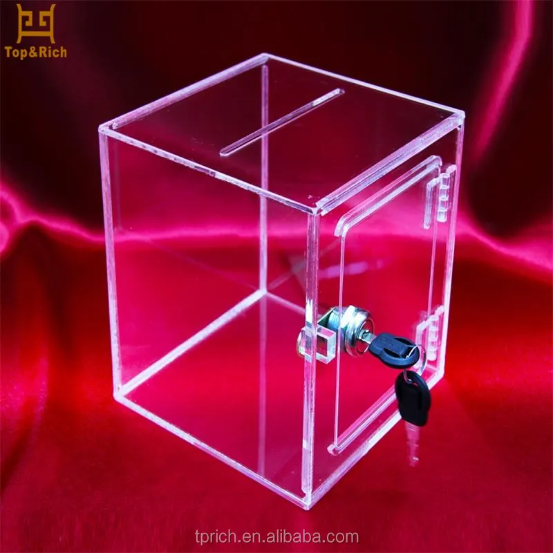 Custom Transparent Acrylic Security Box Acrylic Tender Box - Buy ...