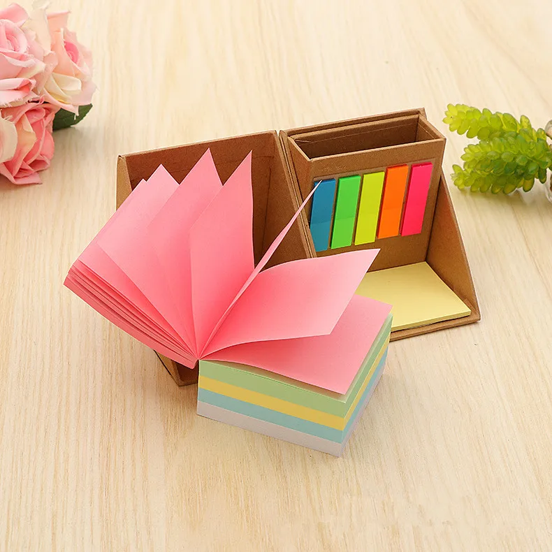 Foldable Cube Box Sticky Notes - Self-Adhesive & Customizable