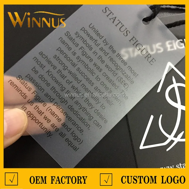 Custom Hangtag Printing - Clear PVC Clothing Tags