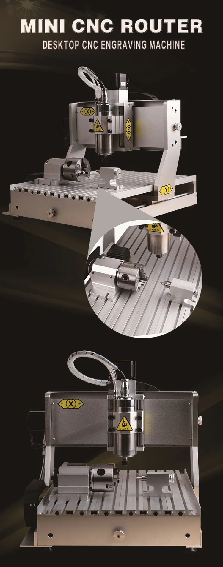 Woodpecker Wood Metal Router Cnc 6040 4 Axis Engraving And Milling ...