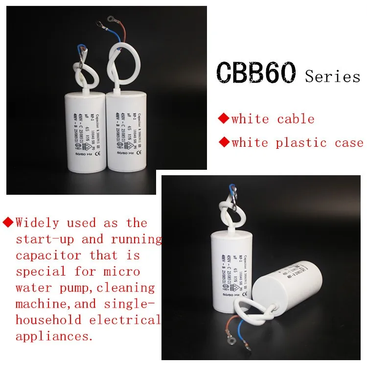 15uf 400vac Capacitor - CBB60, CE Mark, IEC 60252 Compliant