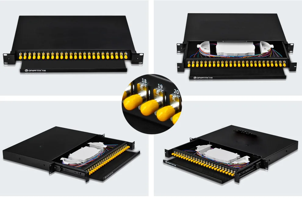 Ftth 12-24 Core Sc/fc/st/lc Rack Mount Splicing Fiber Optic Patch Panel ...