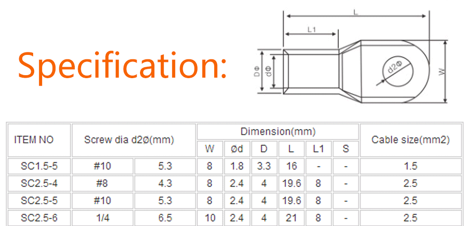 SC70-10 Crimp Type Cable Lugs - Reliable Battery Connectors