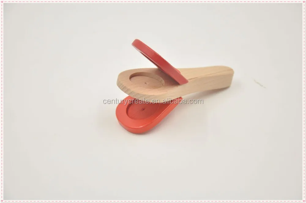 Wood Noise Maker Clappers Castanet Hand Clapper Toy