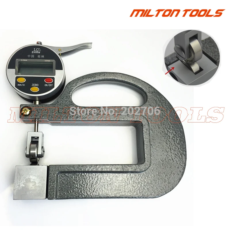 0-10mm Digital Thickness Gauge with Roller Insert 0.01mm Continuous ...