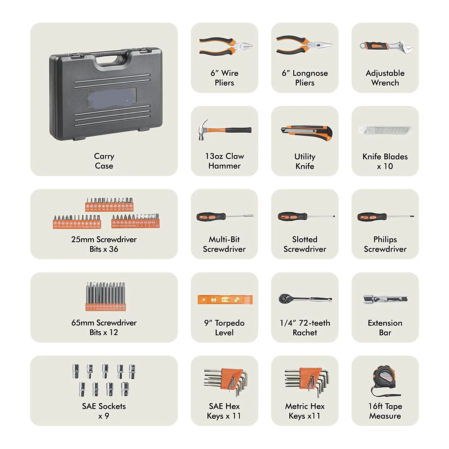 Household Tool-kit All-in-one Portable Tool-box Set 100pcs Repairing ...