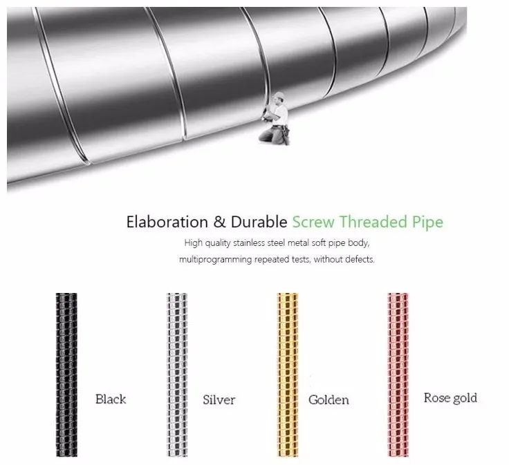 Luxury Metal Stainless Steel Spring Elastic Fast Charging Usb Charger ...