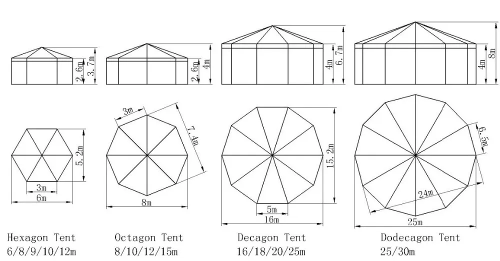 Aluminium Alloy Structure Outdoor Circus Hexagonal Tent Canopy Tents ...