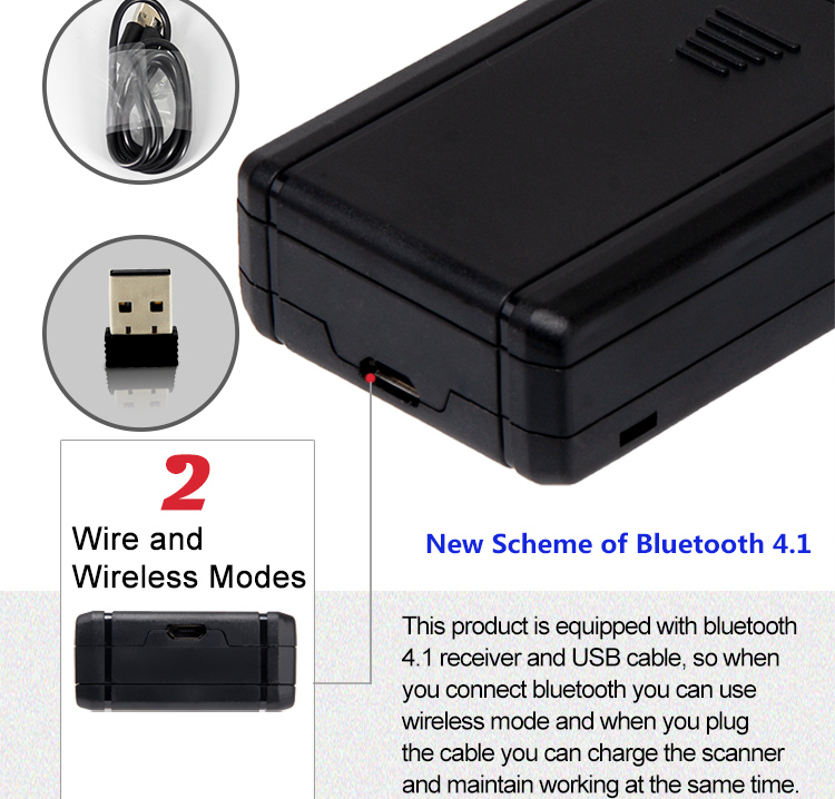 Outdoor Qr Code Reader 1d/2d Wireless Barcode Scanner Wearable Handfree ...