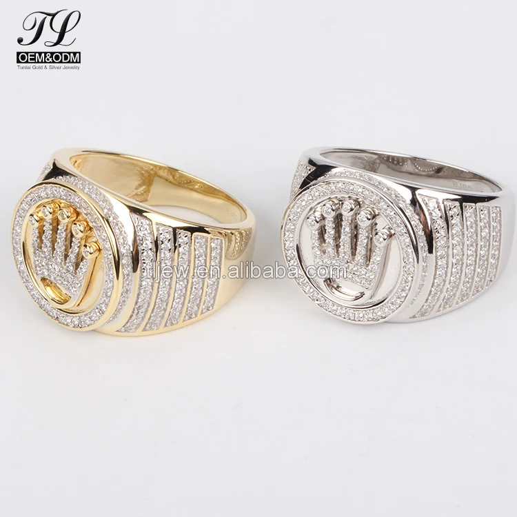 Quality Bling Bling Guys Wear Hip 18k 150 Gold Ring+24 Carat Gold Ring ...