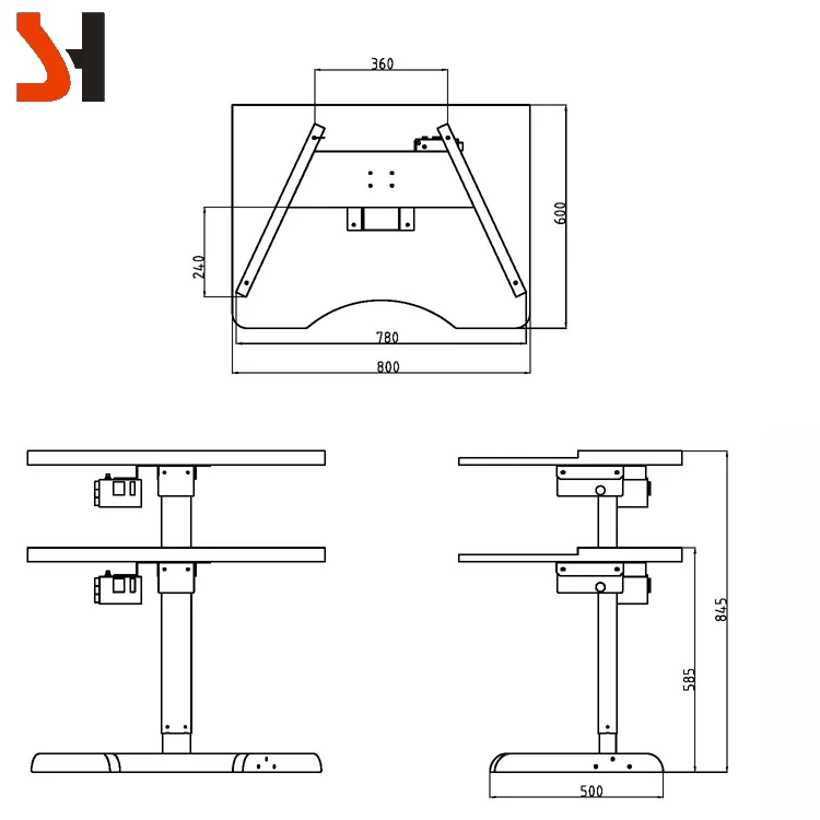 Single Leg Motorized Electric Height Adjustable Table