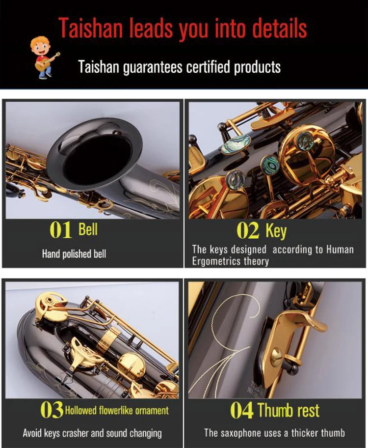 Black Nickel Body With Gold Lacquer Keys Eb Tone Baritone Saxophone ...