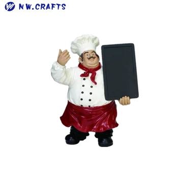 Wholesale Kitchen Decor Resin French Fat Chef Figurine With Chalk Board ...