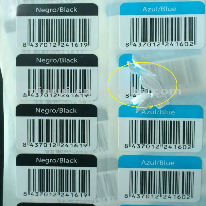 Custom Barcode Printer - Destructible Security Labels