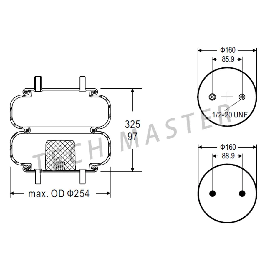 Truck Air Suspension Lift Bag Air Spring Contitech Fd200-25 454 ...