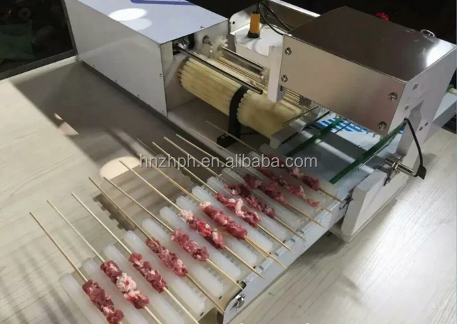 Automatic Bamboo BBQ Kabab Shish Kabob Chicken Skewer Making Machine