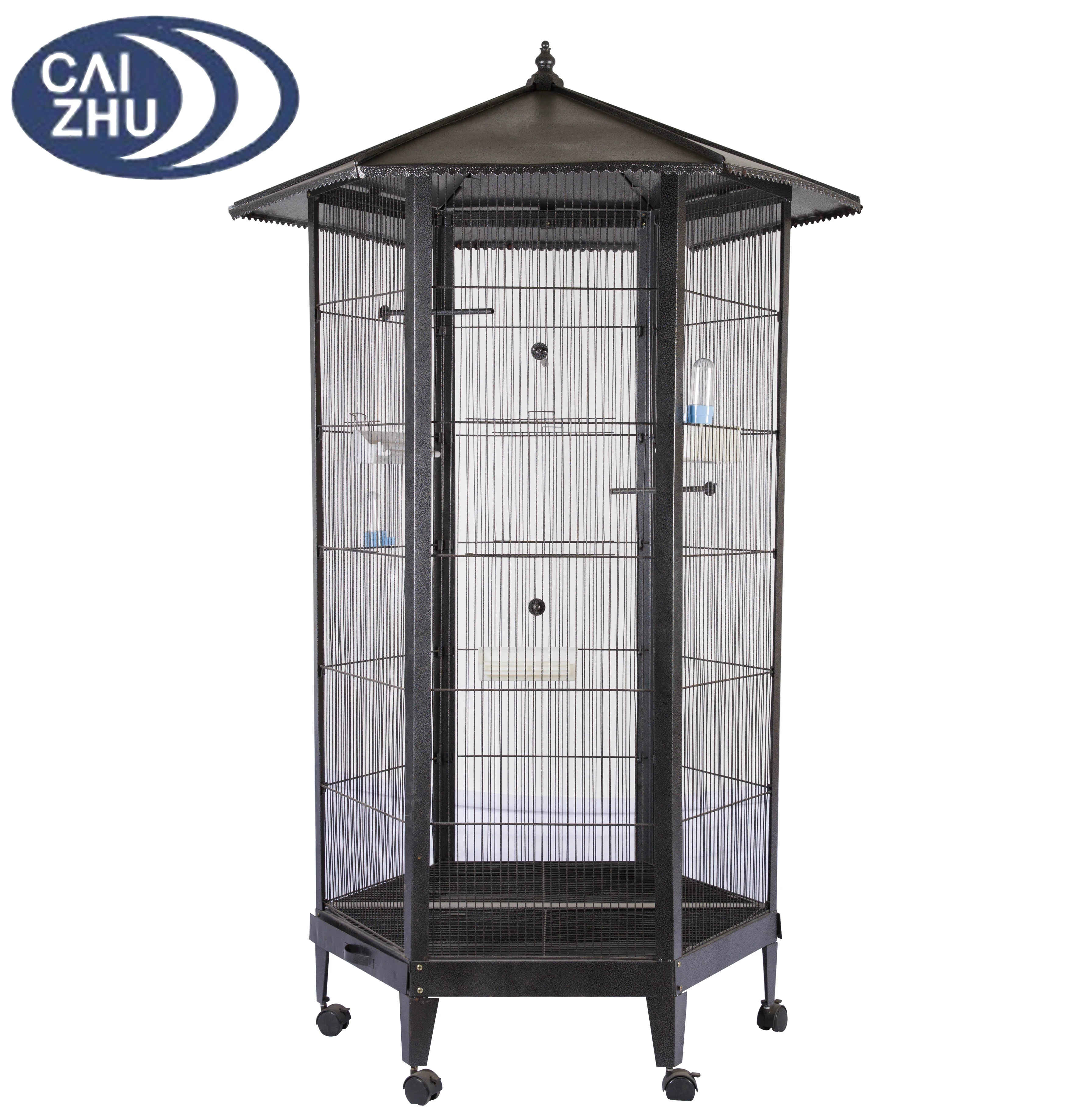 Outdoor Wrought Iron Hexagonal Large Metal Bird Cage - Buy Large Metal ...