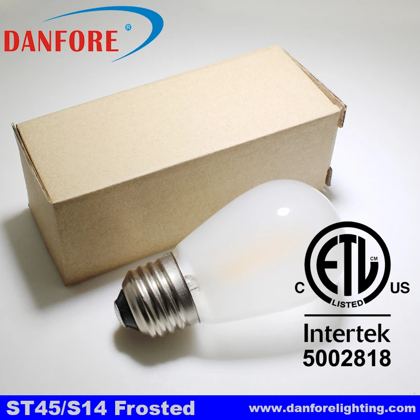 Etl Listed 120v Dimmable 2w 3.5w 5w Glass Cover St45 S14 Led Filament ...