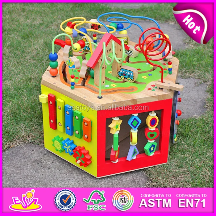 En71 Kids Activity Cube Maze Toy,Multifunctional Wooden Beads Maze Toy ...