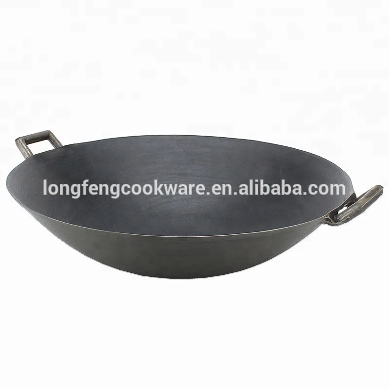 16 Inch Traditional Cast Iron Wok Cooking Chinese Wok Cookware Set With ...