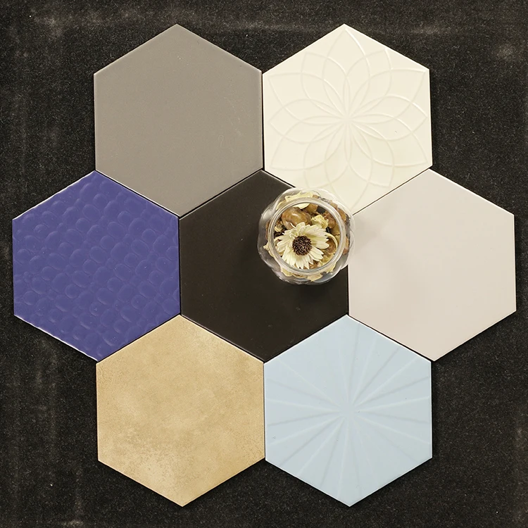 Plain Solid Color Ceramic Tile Bathroom Floor White Hexagon Tile - Buy ...
