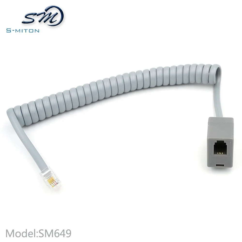 Rj9 4p4c Male To Female Adapter Telephone Coiled Cord - Buy Telephone Coiled Cord 4p4c Male Rj9 ...