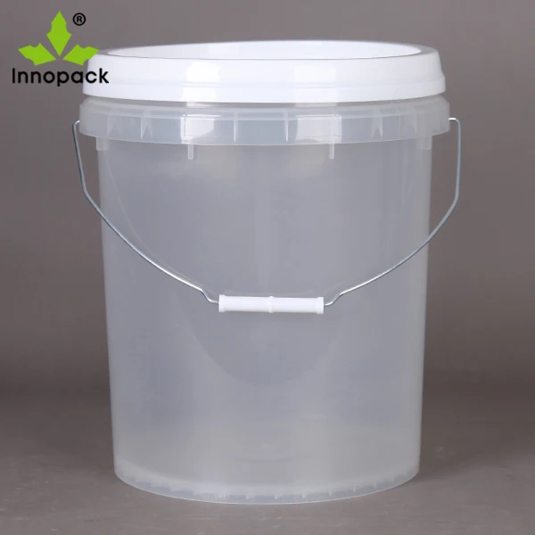 20l White Transparent Plastic Oil Bucket,Pp Clear Plastic Pail With Lid - Buy Clear Plastic Pail ...