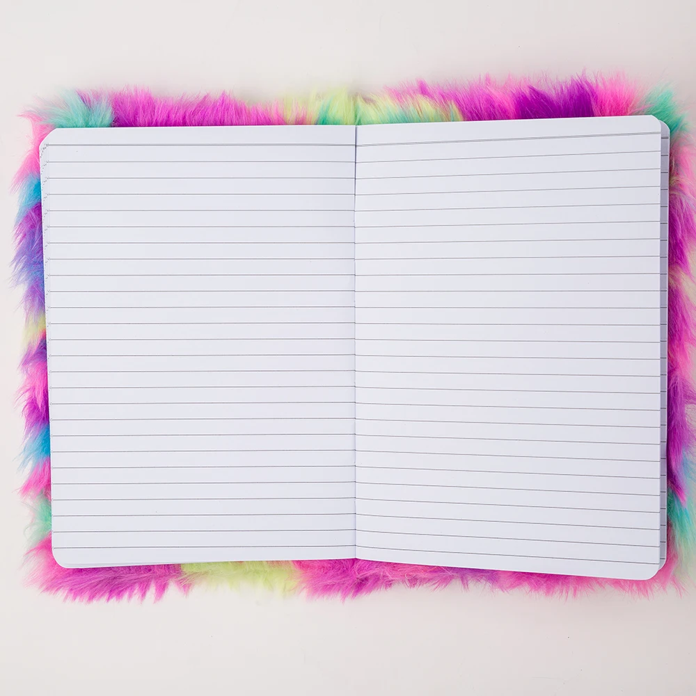 Rainbow Beautiful Color Soft Fluffy Cover Notebook for Gift