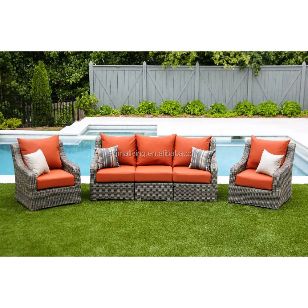 Hill Wicker 5 Piece Deep Seating Rattan Bench Craft Wicker Furniture ...
