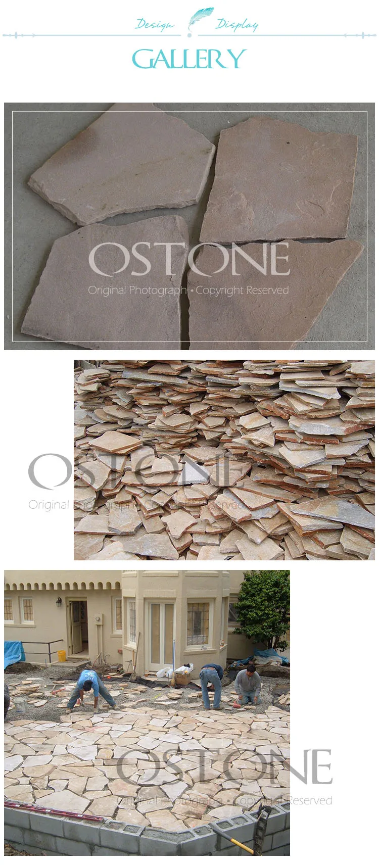 Pink Random Irregular Shape Paving Stone Slate Rocks For Landscaping ...