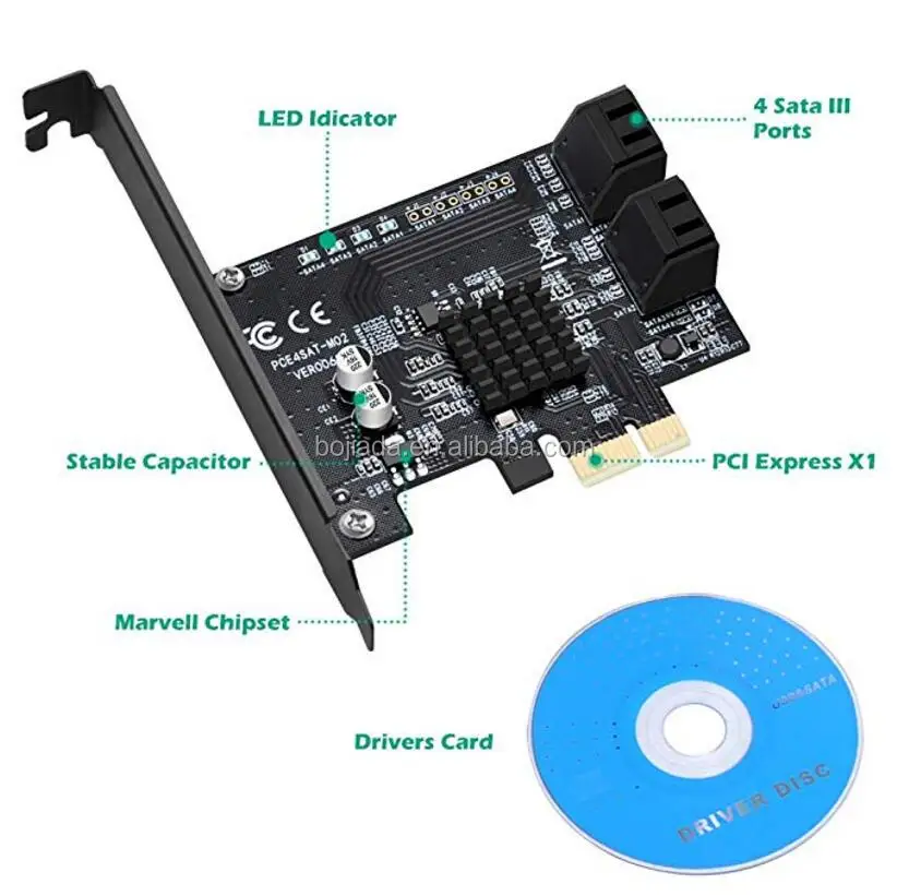 4 Ports SATA 3.0 Connector to PCI Express X1 Expansion Card