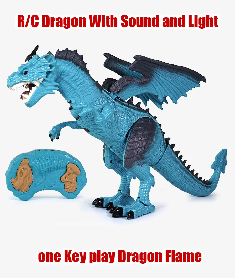New Toys Remote Control Toy Rc Dinosaur Dragon Flame Walking With Light ...