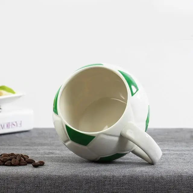 Wholesale Custom Ceramic Soccer Ball Shaped Football Mug