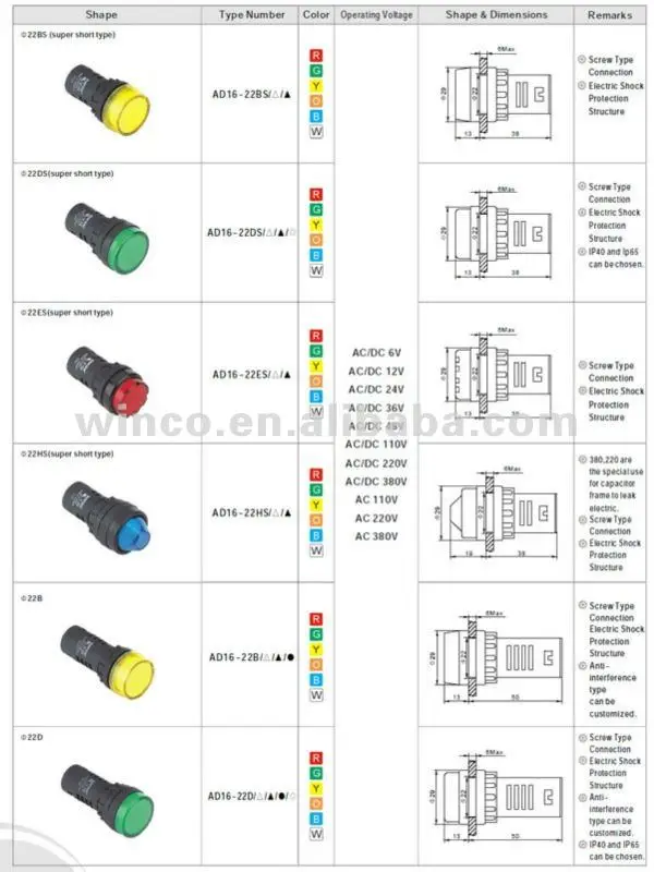 AD16-16DS LED Indicator Lamp - Reliable Signal Lighting