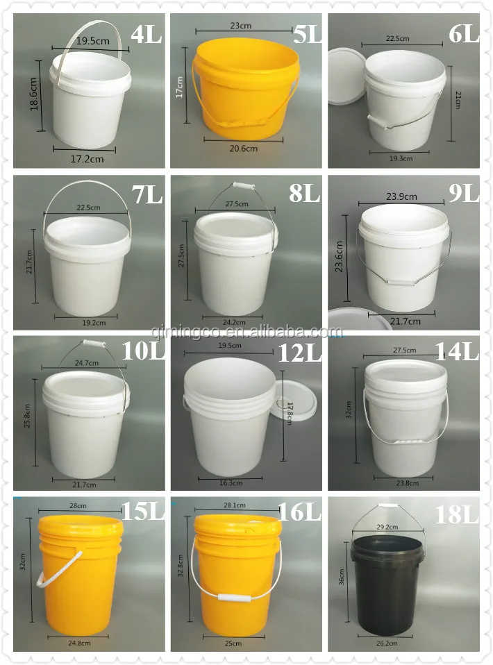 Free Sample Plastic 4l Round Buckets 5l Pails 6l Barrels With Lids ...