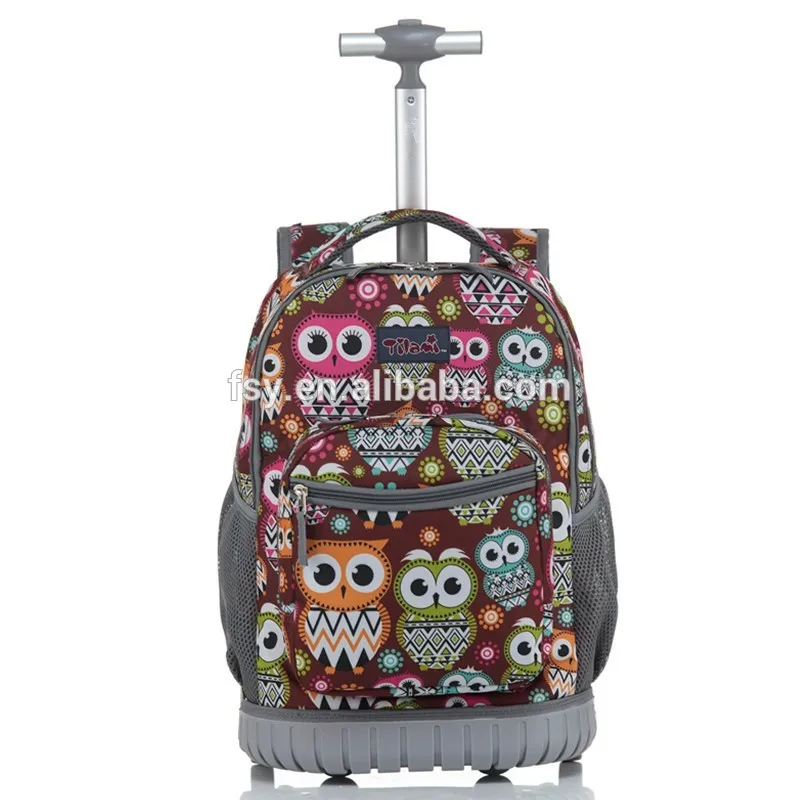 Student School Bag Kids Waterproof Wheeled School Trolley Backpack With ...