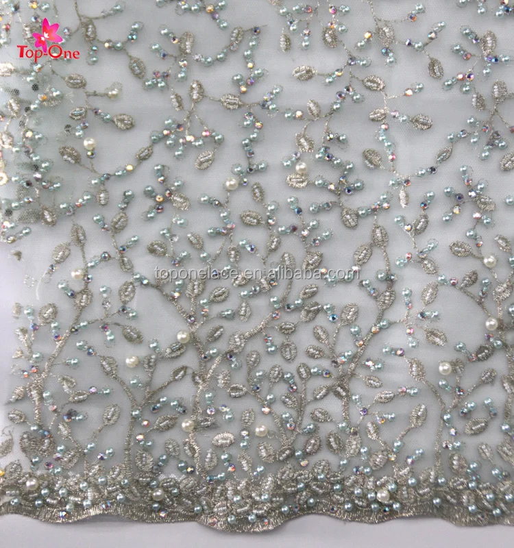 Haute Couture Colorful Heavily Beaded Fabrics Embroidery Design Lace ...