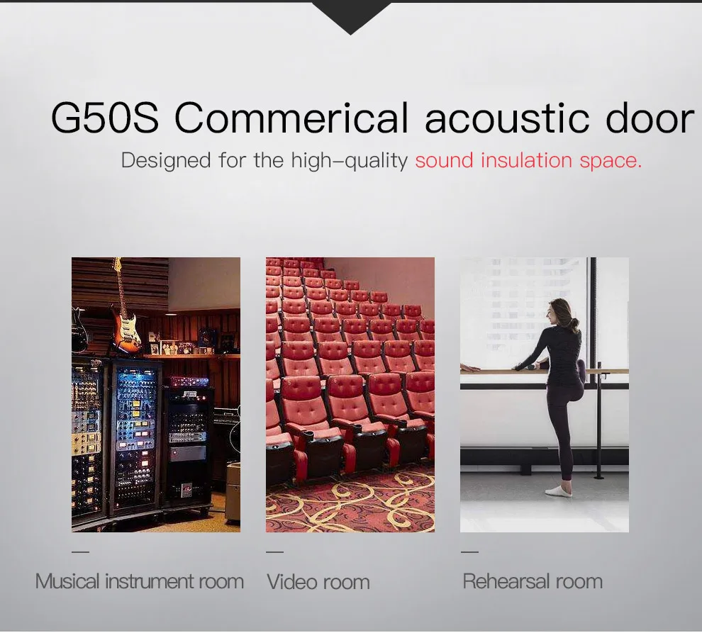 Soundproof Studio Door with Glass Window - 38 Db Insulation