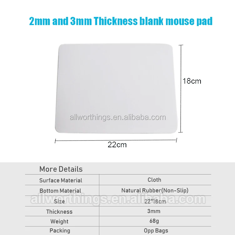 Large Blank White Playmat Mousepad for Sublimation Printing