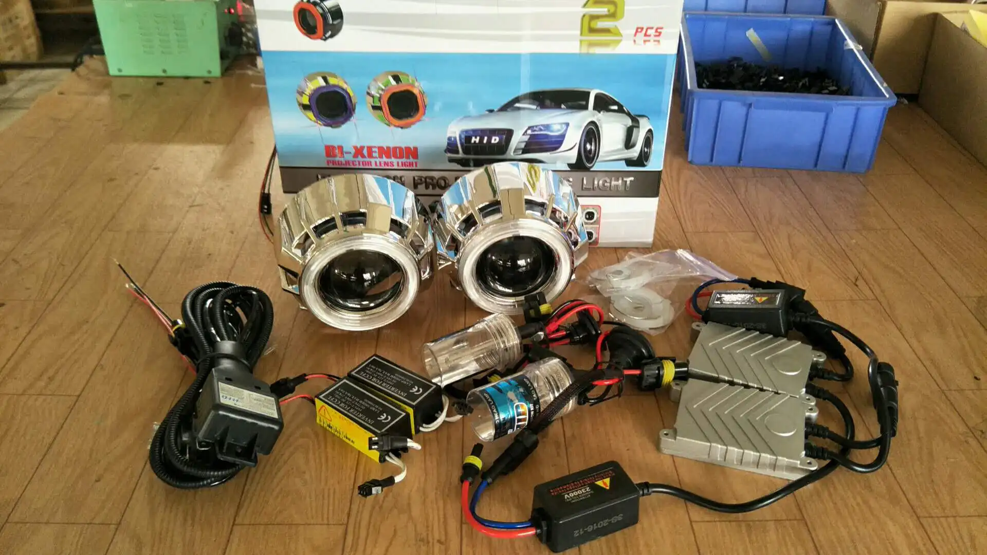2.5/3.0 Inch H1 Angel Eye Xenon Hid Kit Bi Led Projector Lens With ...