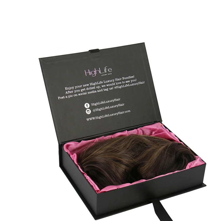 Luxury Black Packaging Wig Boxes Custom Logo - Buy Wig Boxes Custom ...