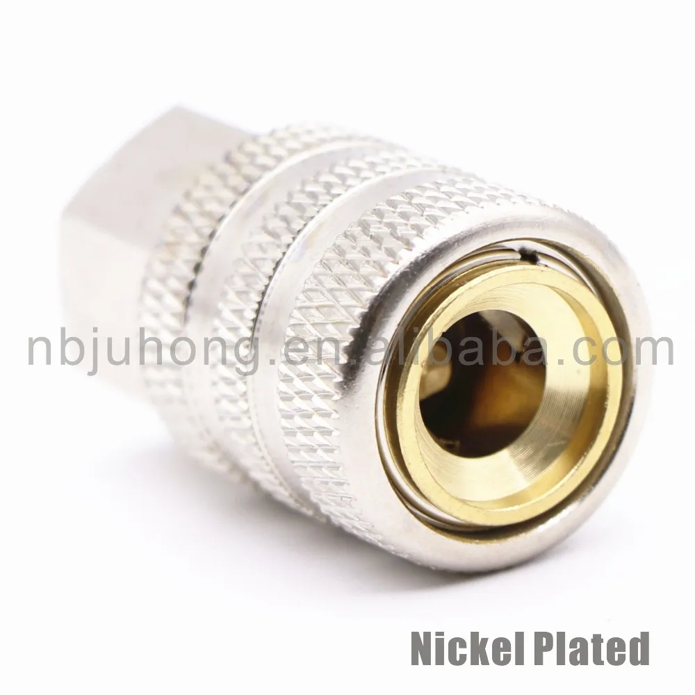Quick Coupler Air Chuck Brass Stem 1/4" Npt Open / Closed End Nickle ...